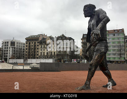 Geneva, Switzerland. 23rd Dec, 2017. A statue of the Frankenstein ...