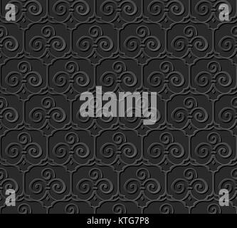 3D paper art pattern trefoil curve spiral cross frame Stock Vector ...