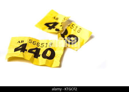 Raffle Ticket Book with some numbers torn out Stock Photo - Alamy