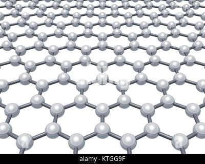 Graphene layer, schematic molecular model, hexagonal lattice made of ...