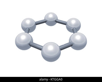 H6 graphene aromatic cluster, schematic molecular model. Hexagonal ...