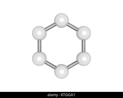 H6 graphene aromatic cluster, schematic molecular model. Hexagonal ...