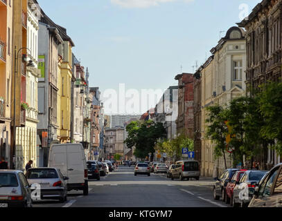 This image depicts a view of Pomorska Street in Poland, dated May 4 ...