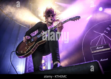 The Swedish death metal band Tribulation performs a live concert at the ...