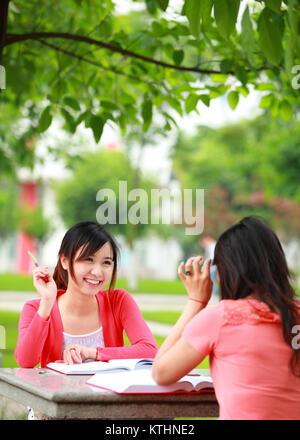 Student girl outdoor in campus smiling happy going back to University ...