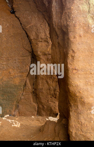 A mysterious looking sea cave, caused by erosion in the cliffs at Old ...