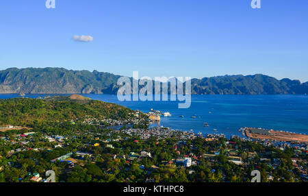Palawan, Philippines - Apr 11, 2017. The Cross on the top of mount ...