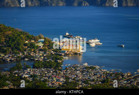 Palawan, Philippines - Apr 11, 2017. The Cross on the top of mount ...