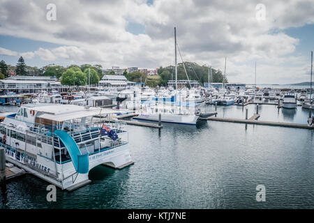 Marina Nelson Bay Port Stephens New South Wales Australia aerial Stock ...