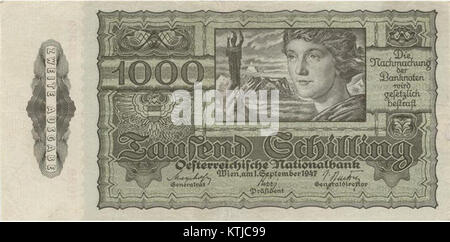 The Austria 1000 Schilling banknote from 1947 is a historic piece of ...