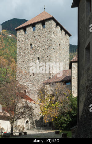 Bergfried Schloss Tirol in South Tyrol, a medieval castle tower ...
