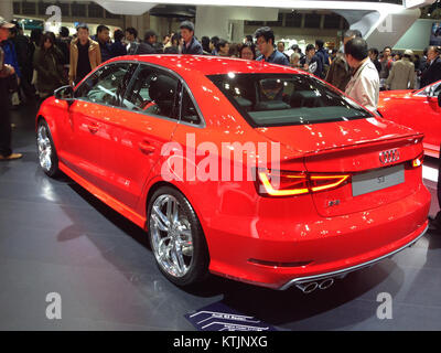 The Audi S3 sedan, showcased at the 2013 Tokyo Motor Show, features a ...