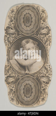 This banknote motif features a child's portrait flanked by two ...