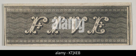 This banknote motif features ornamental elements, including a panel of ...