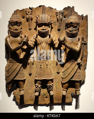 Benin plaque on display at the Ethnological Museum in Berlin ...