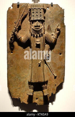 This Benin plaque, housed in the Ethnological Museum in Berlin ...
