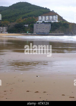 Bakio Playa, located in Spain, is a beach known for its scenic views ...