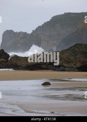 Bakio Playa is a popular beach located in the Basque Country, Spain ...