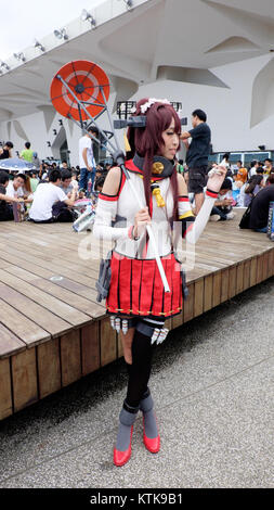 A cosplayer dressed as a Fleet Girl from the popular game 'Kantai ...