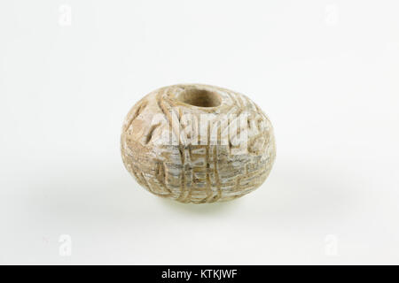 This bead, inscribed with the name of Pharaoh Amenemhat II, illustrates ...