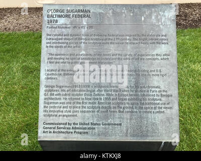 The Baltimore Federal, a 1978 sculpture by George Sugarman, stands at ...