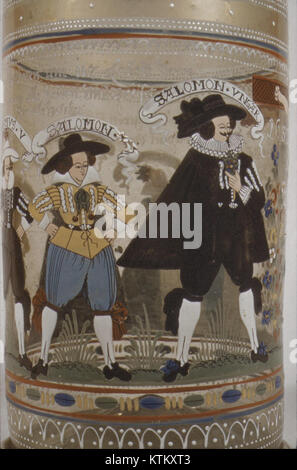 This beaker, made from glass or ceramic, represents a functional yet ...