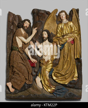 This artwork depicts the Baptism of Christ, a pivotal event in ...
