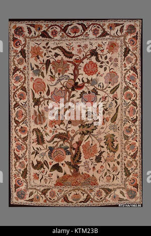 This bed cover, or Palampore, is a historical textile artifact, dating ...