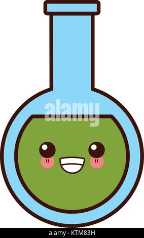 chemistry flask tool kawaii cartoon Stock Vector Image & Art - Alamy