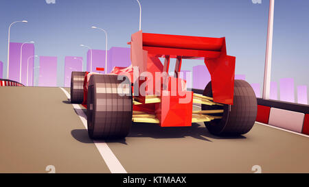 Rear view of Modern Formula One Car. 3D Rendering Stock Photo - Alamy