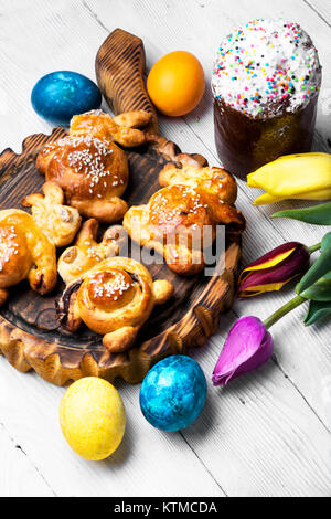 Easter symbolic pastry in the form of a rabbit Stock Photo - Alamy