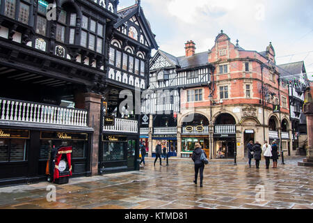 The Cross and The Rows Shopping Area on Bridge Street, Chester City ...
