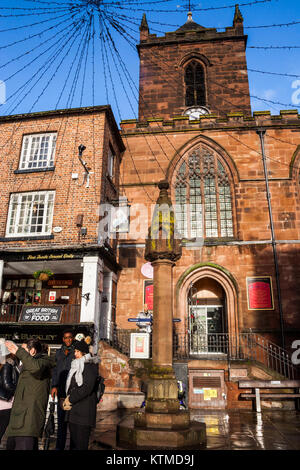 The Cross and The Rows Shopping Area on Bridge Street, Chester City ...