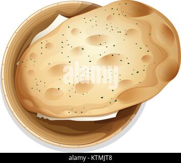 Chapati bread vector drawing. Food sketch of Flatbread, usually known ...