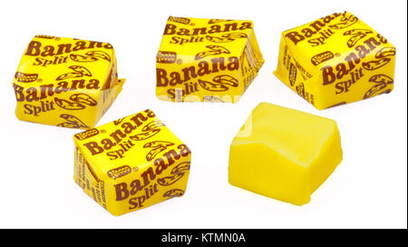 Candy banana . Sweet candies with banana flavor Stock Photo - Alamy