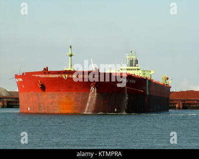 The Berge Stahl, a bulk carrier ship, is photographed at the Port of ...