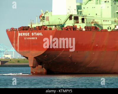 The Berge Stahl, a bulk carrier ship, is photographed at the Port of ...