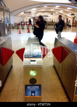 The BART ticket tagging check-in system is part of the Bay Area Rapid ...