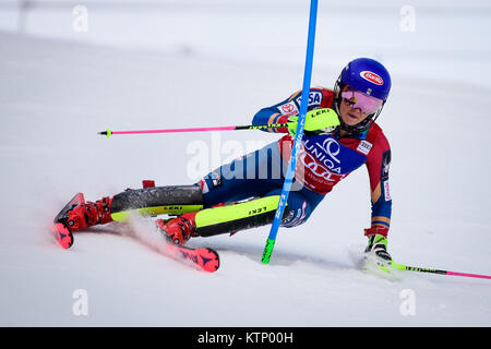 United States' Mikaela Shiffrin competes during a World Cup women's ...