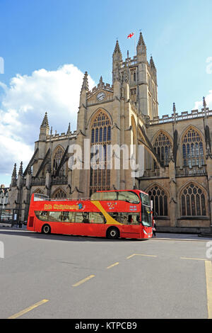 Bath Tour Bus Outside Bath Abbey Stock Photo - Alamy