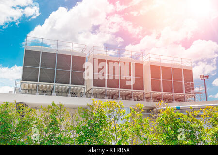 HVAC Air Chillers on Rooftop Units of Air Conditioner for Large ...