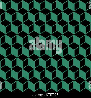Antique seamless green background cubic line geometry Stock Vector ...