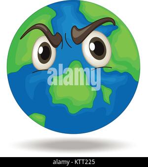 Earth with anger face illustration Stock Vector Image & Art - Alamy
