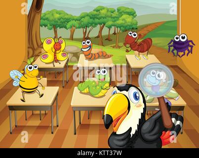 Illustration of many animals in a classroom Stock Vector Image & Art ...