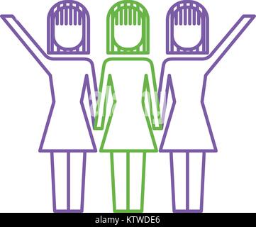three women holding hands teamwork successful Stock Vector Image & Art ...