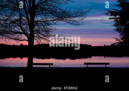 Sunset on Connor's Lake in northern Wisconsin Stock Photo - Alamy
