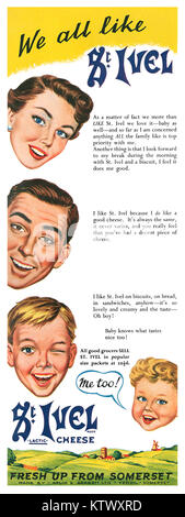 1955 British advertisement for St. Ivel Cheddar Cheese Stock Photo - Alamy