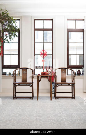 Classical villa with Chinese new year decoration Stock Photo - Alamy