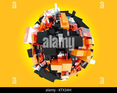 3D illustration of Colorful sphere black Stock Photo - Alamy