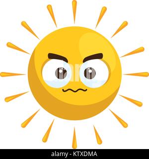 summer sun angry kawaii character vector illustration design Stock ...